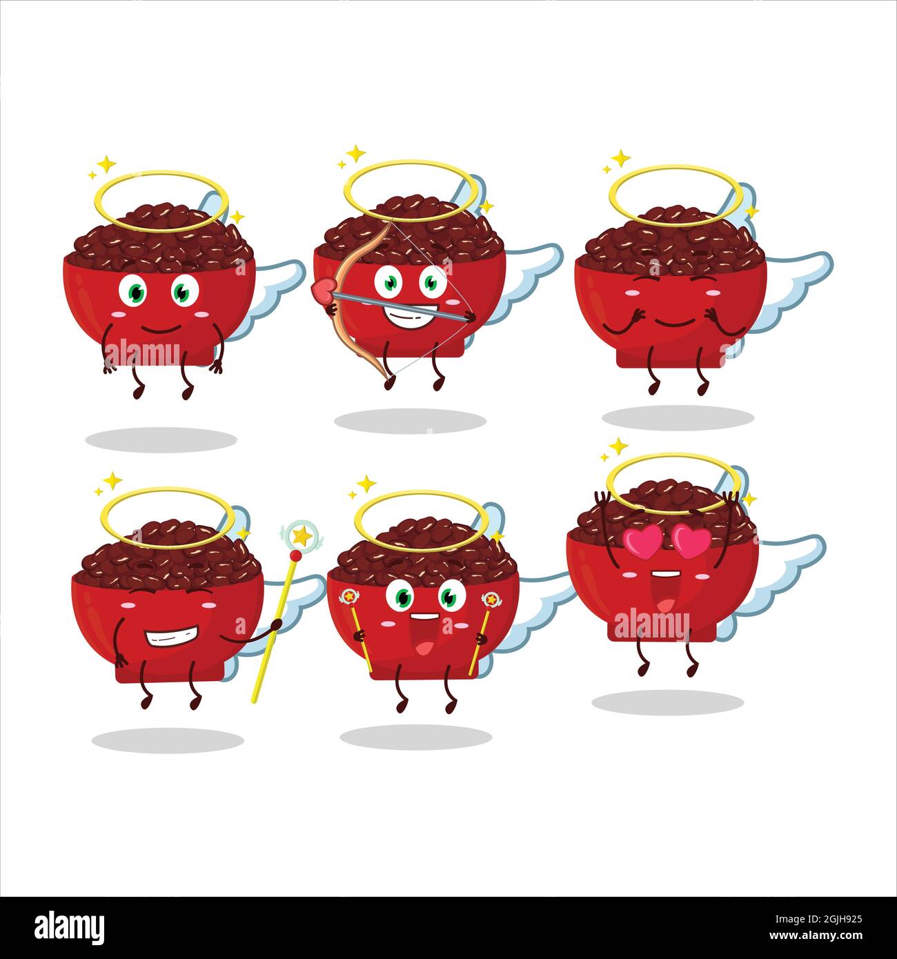 Adzuki beans cartoon designs as a cute angel character. Vector ...
