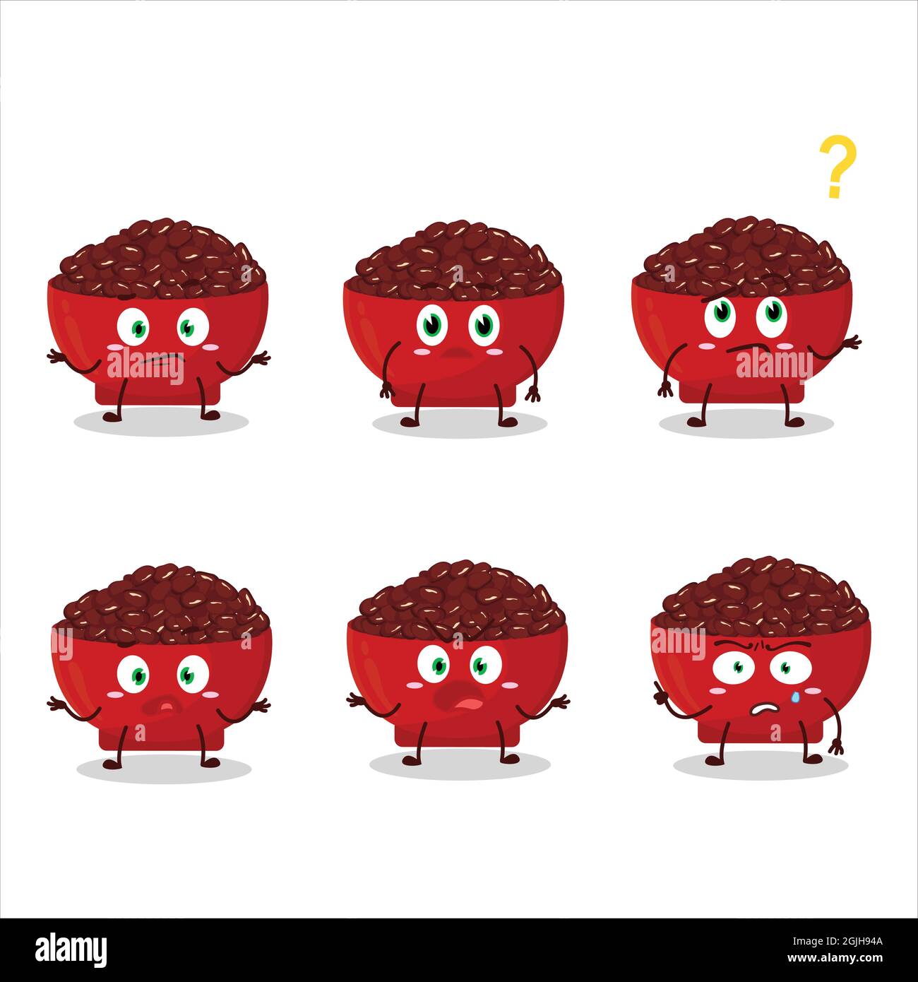 Cartoon character of adzuki beans with what expression. Vector ...