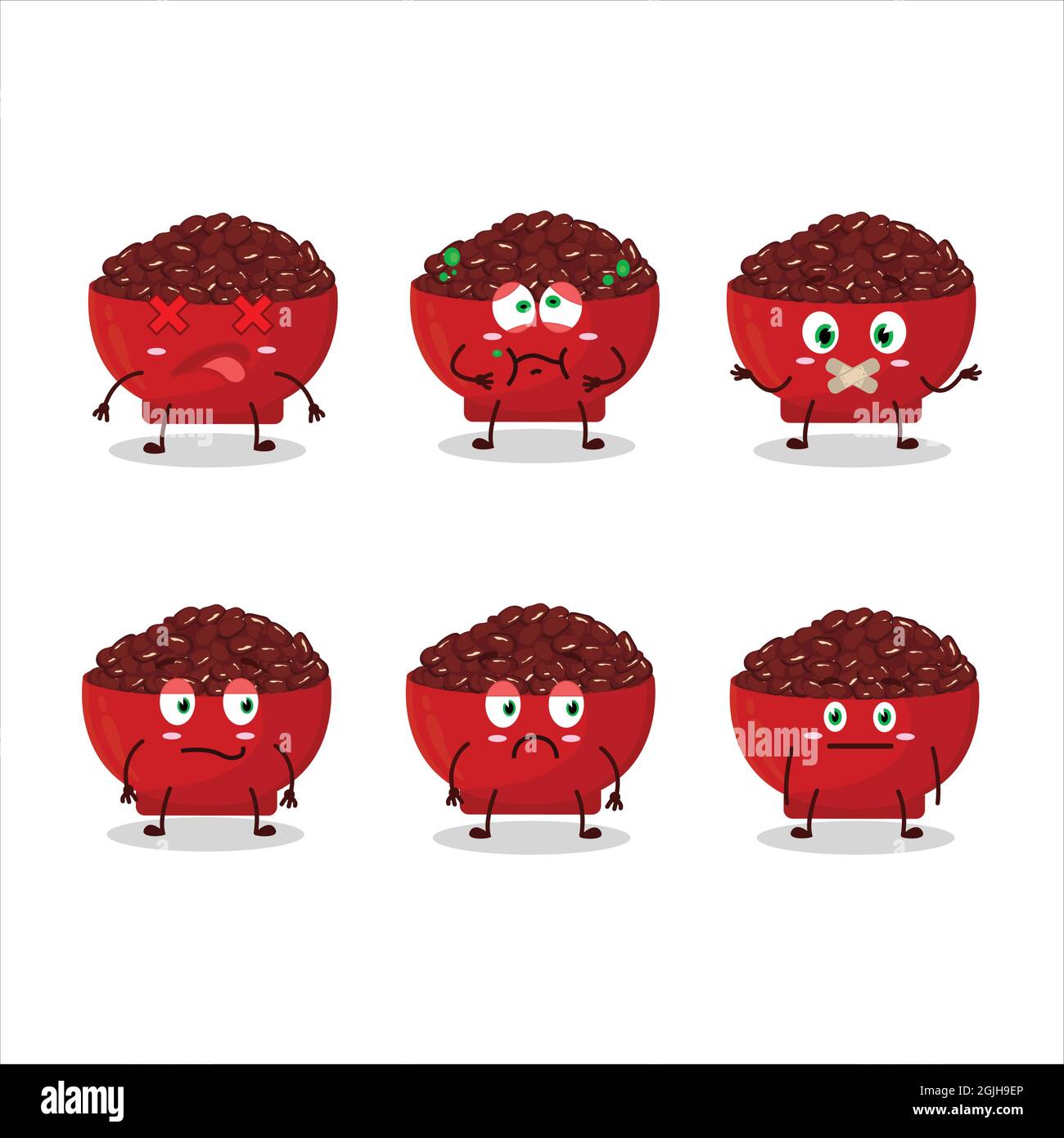 Adzuki beans cartoon character with nope expression. Vector ...