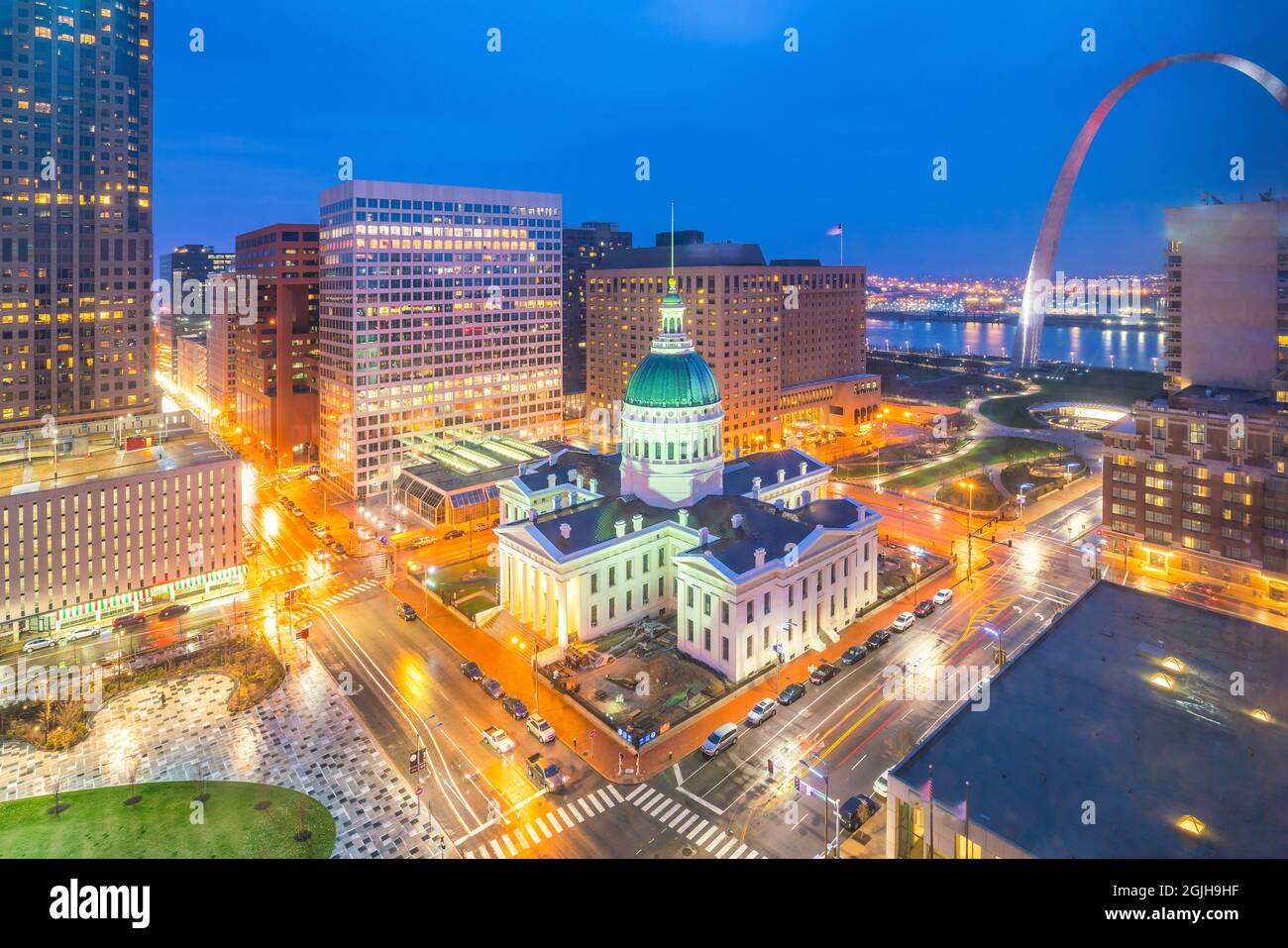 Aerial view downtown st louis hi-res stock photography and images - Alamy