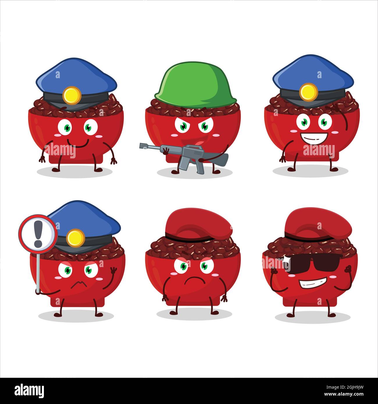 A dedicated Police officer of adzuki beans mascot design style. Vector ...