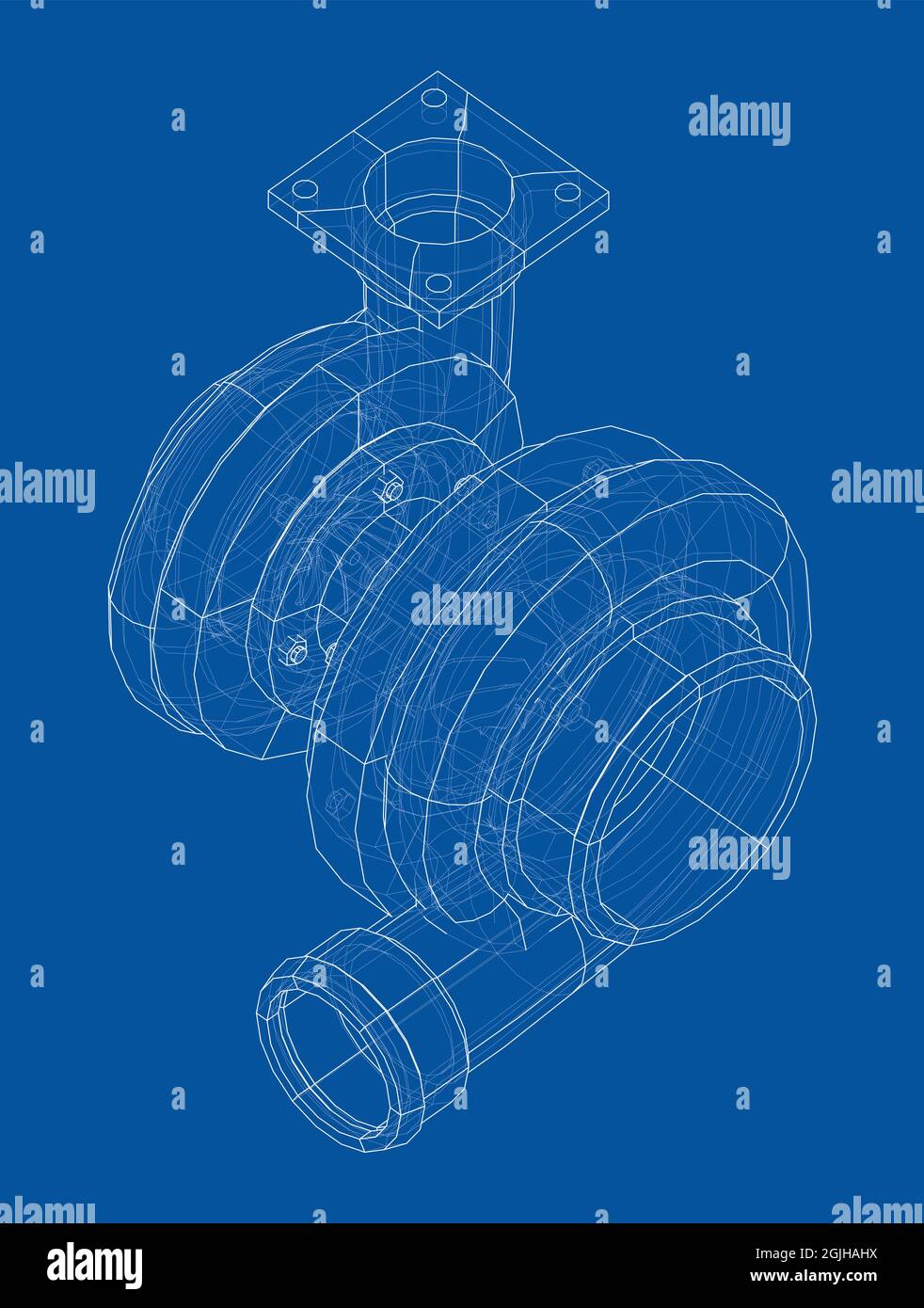 Automobile turbocharger concept outline. Vector Stock Vector Image ...