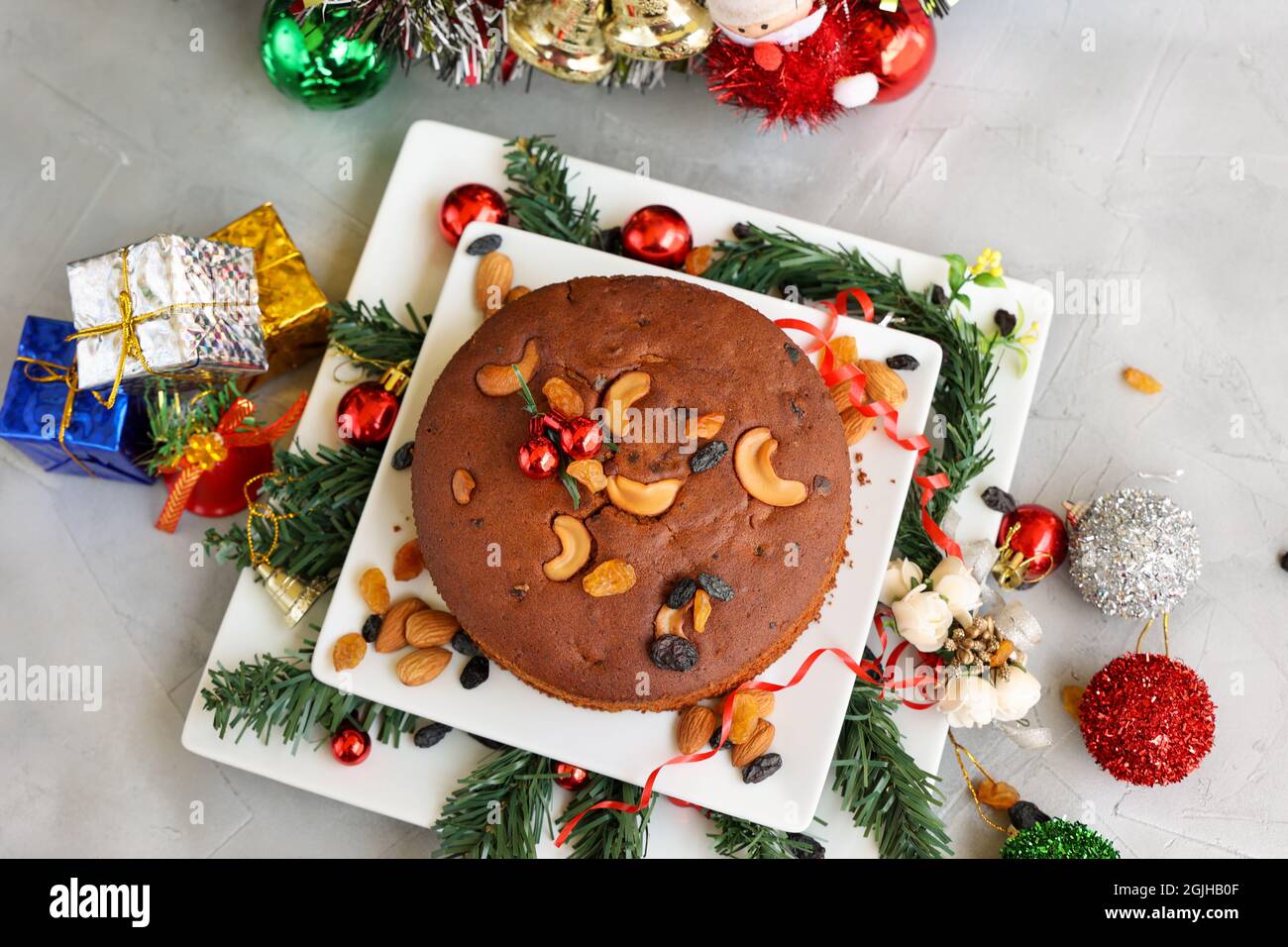 Homemade Christmas plum cake Indian Christmas celebration serving India ...
