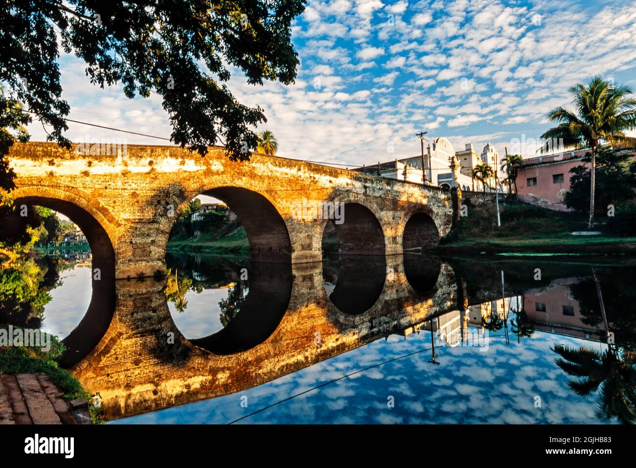 Punte Yayabo skyline and reflection at Sancti Spiritus, Cuba Stock ...