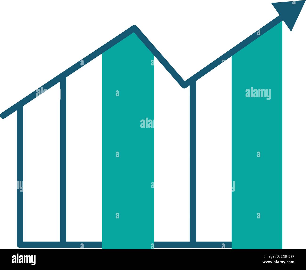 bar chart with ascending arrow Stock Vector Image & Art - Alamy