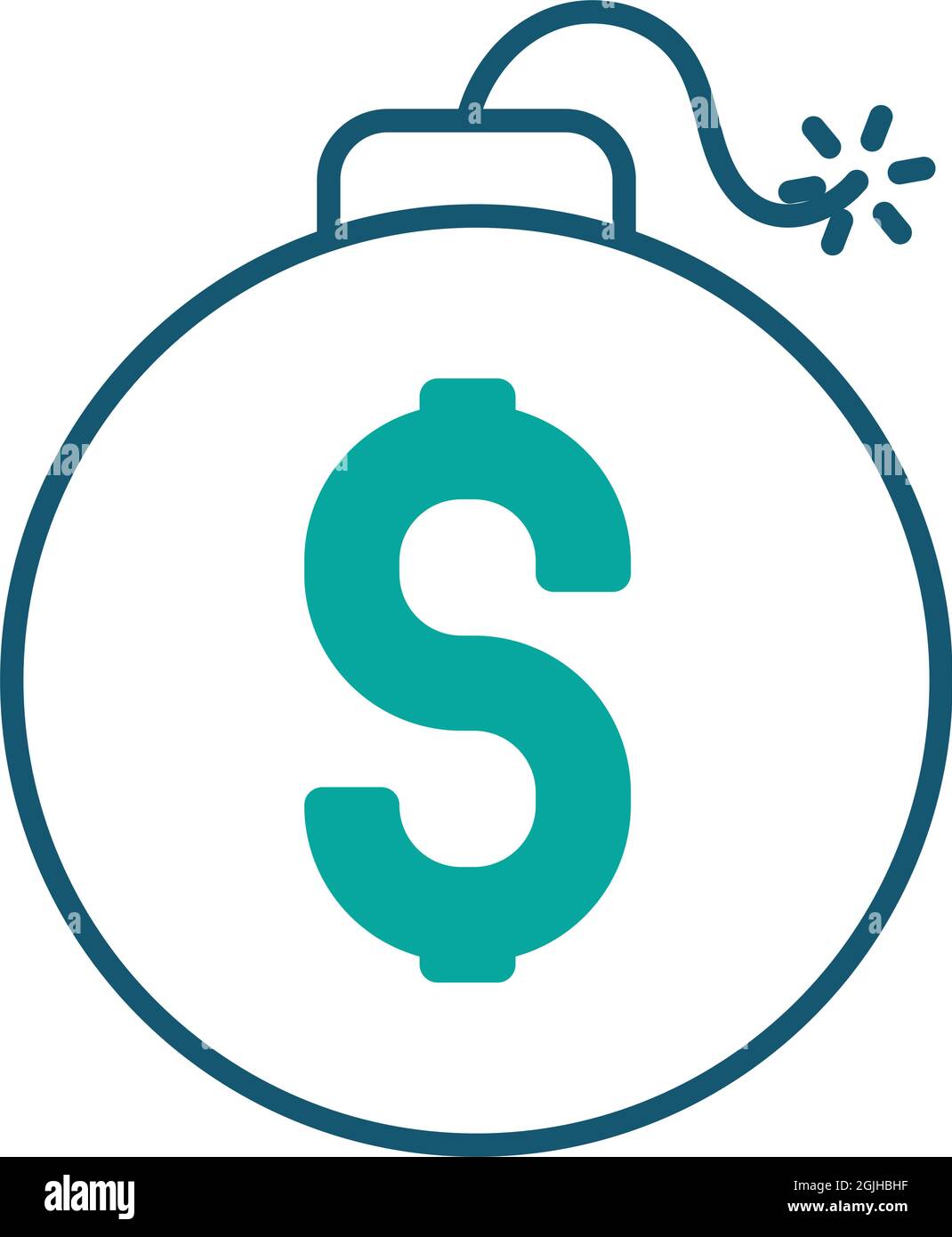 bomb with money symbol on white background Stock Vector Image & Art - Alamy