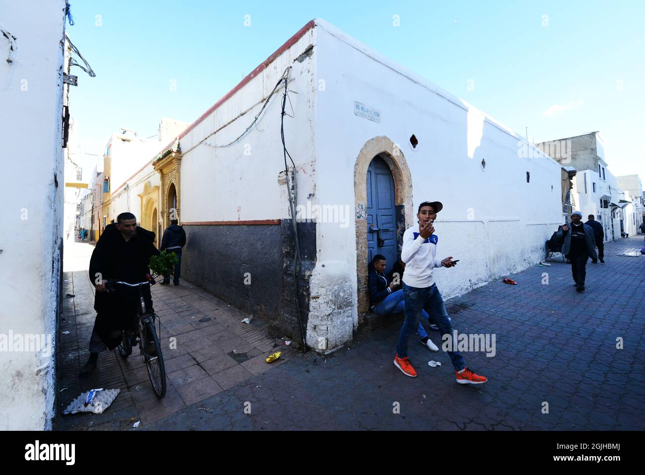 Walking through the streets of the medina in Salé, Morocco Stock Photo ...