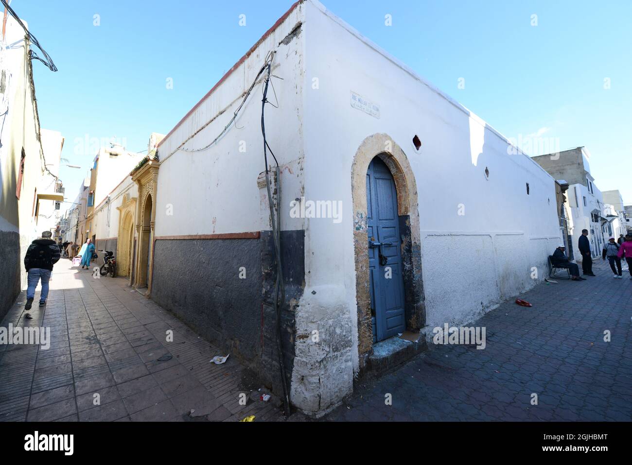 Walking through the streets of the medina in Salé, Morocco Stock Photo ...