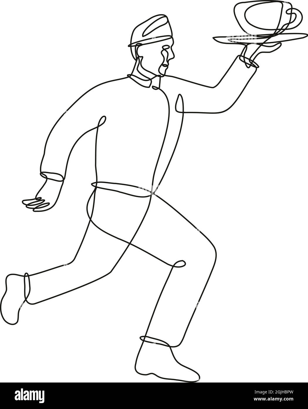 Mono line coffee cup Stock Vector Images - Alamy