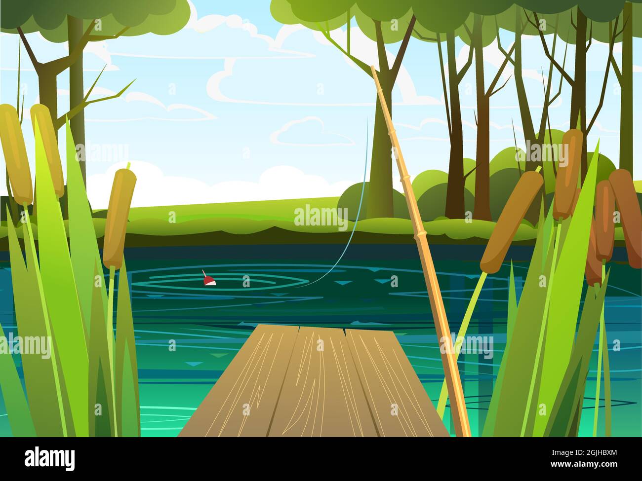 Clear water lake forest Stock Vector Images - Alamy