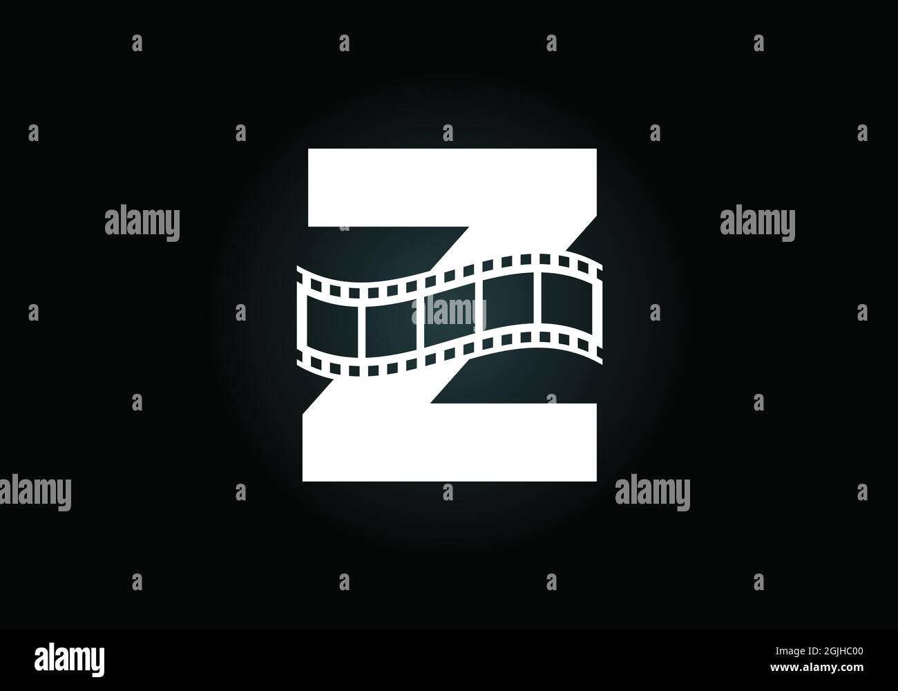 Initial Z monogram alphabet incorporated with film reel. Video and ...