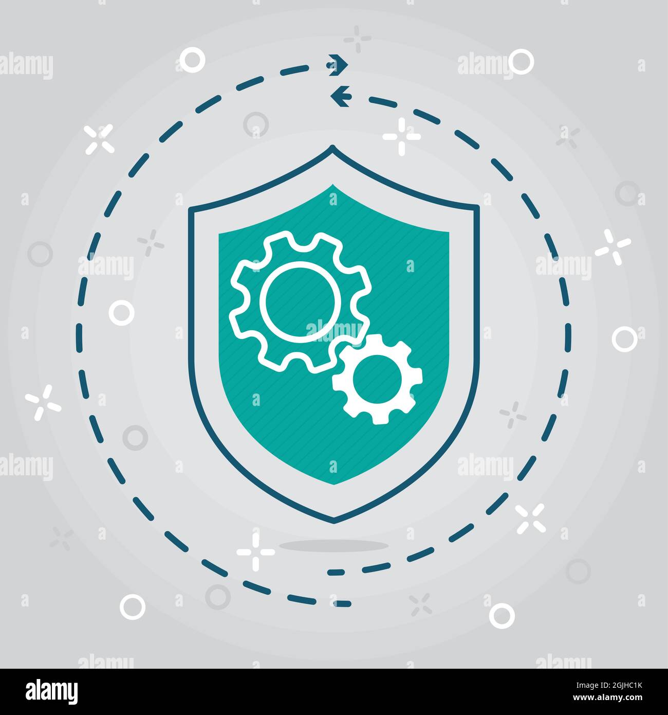 shield with gear wheels illustration Stock Vector Image & Art - Alamy
