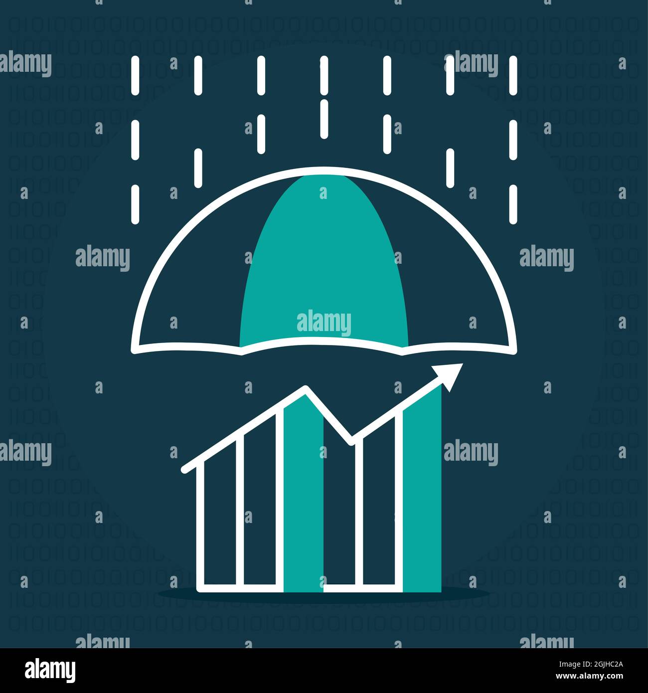 umbrella and bar chart illustration Stock Vector Image & Art - Alamy