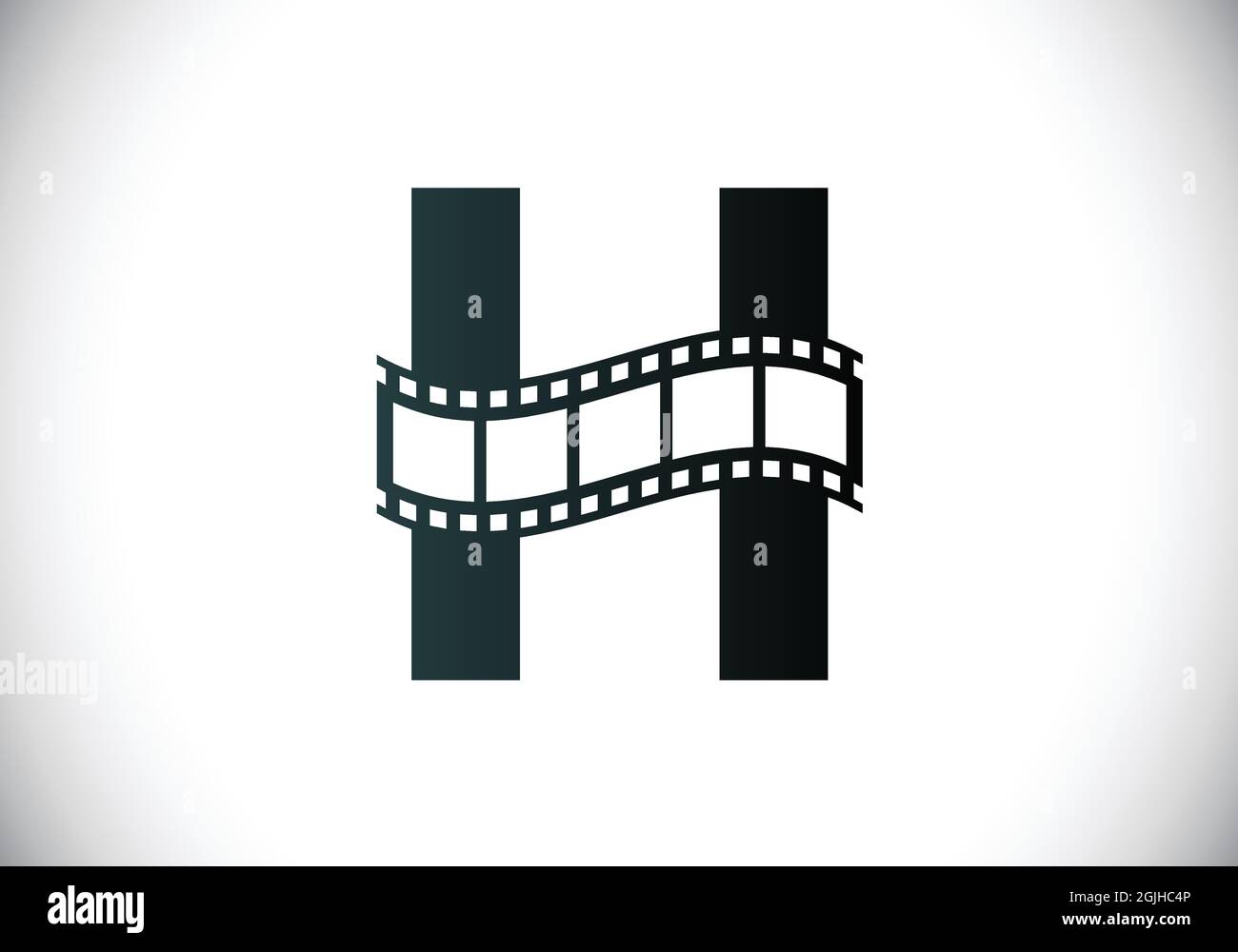 Initial H monogram alphabet incorporated with film reel. Video and ...