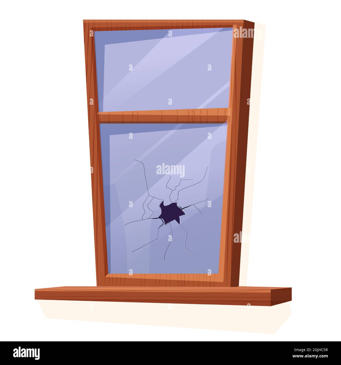 Broken window vandalism and building Stock Vector Images - Alamy