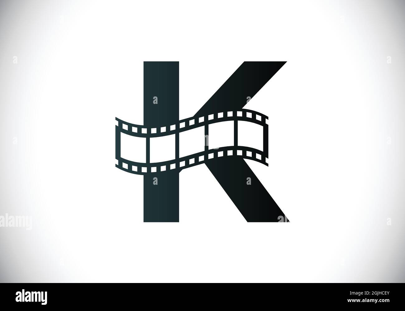 Initial K monogram alphabet incorporated with film reel. Video and ...