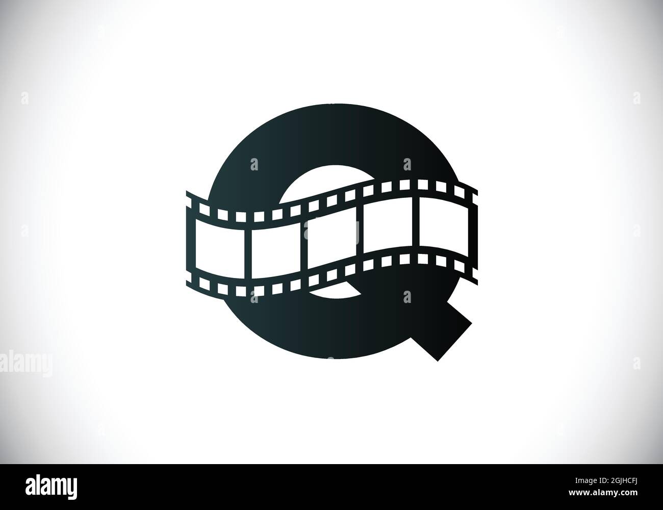 Initial Q monogram alphabet incorporated with film reel. Video and ...