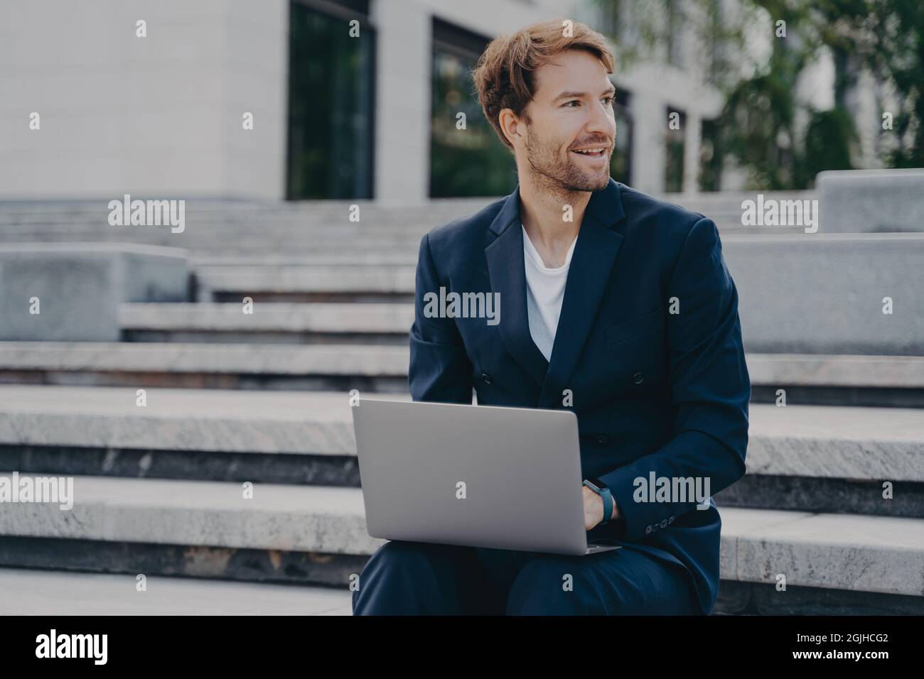 Office stairs person hi-res stock photography and images - Alamy