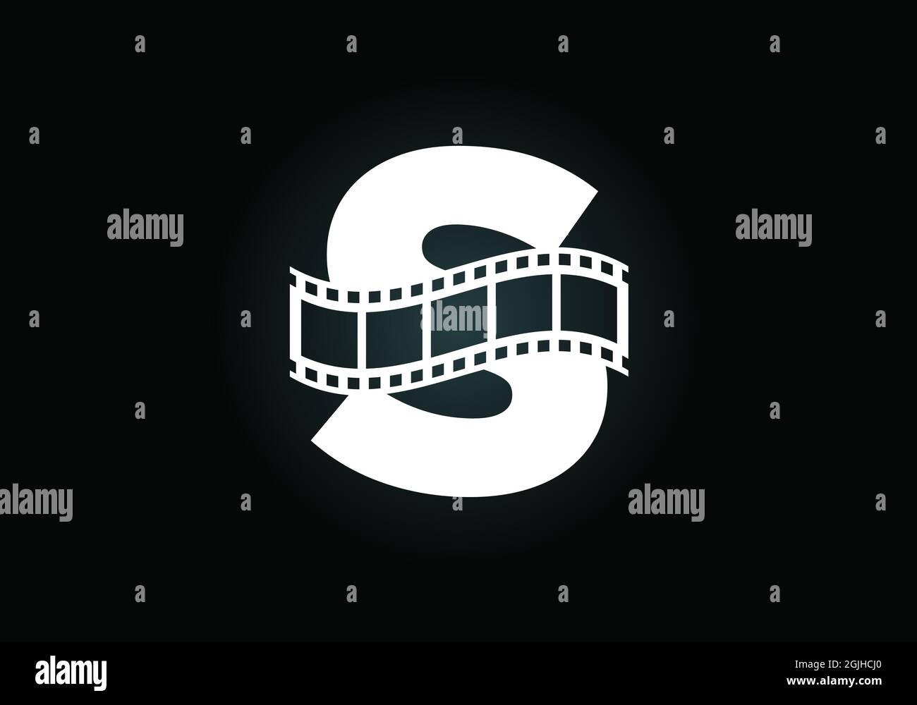 Initial S monogram alphabet incorporated with film reel. Video and ...