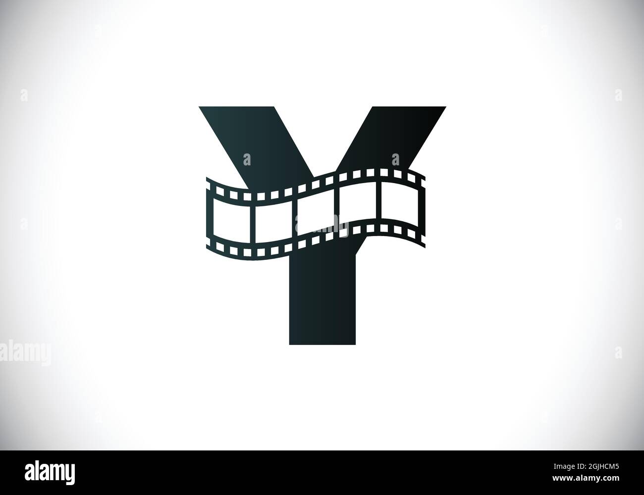 Initial Y monogram alphabet incorporated with film reel. Video and ...