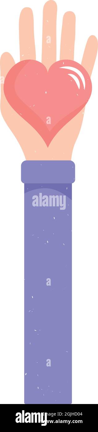 extended arm with red heart Stock Vector Image & Art - Alamy