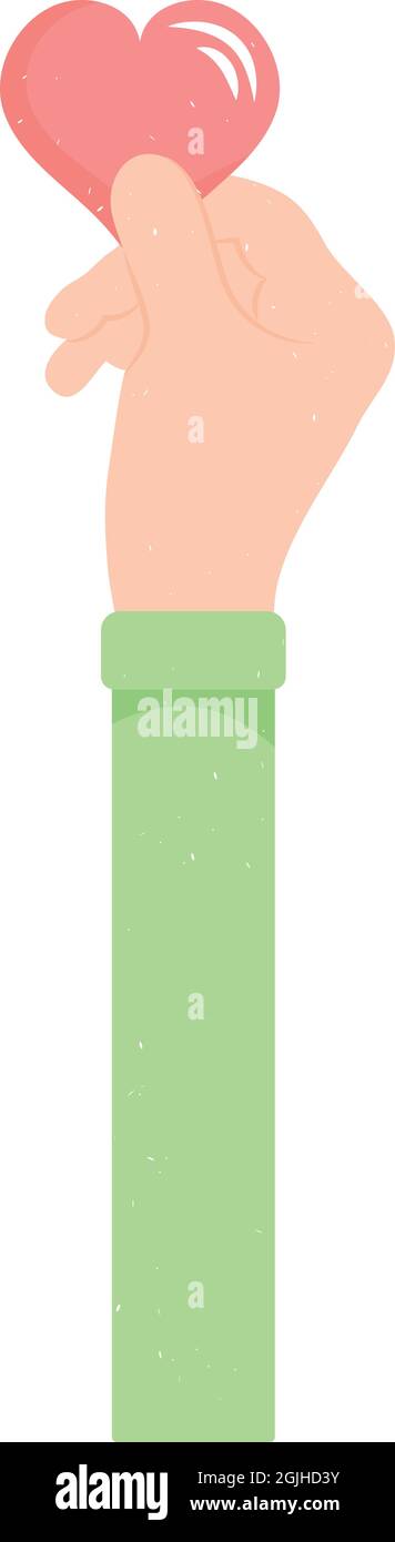 extended arm with pink heart Stock Vector Image & Art - Alamy
