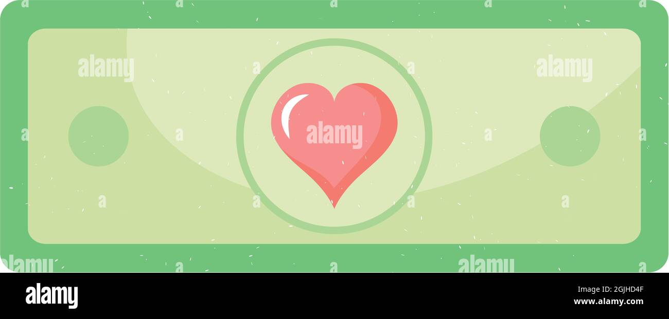 money bill with heart icon Stock Vector Image & Art - Alamy