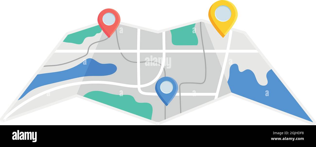 city map with location pins Stock Vector Image & Art - Alamy