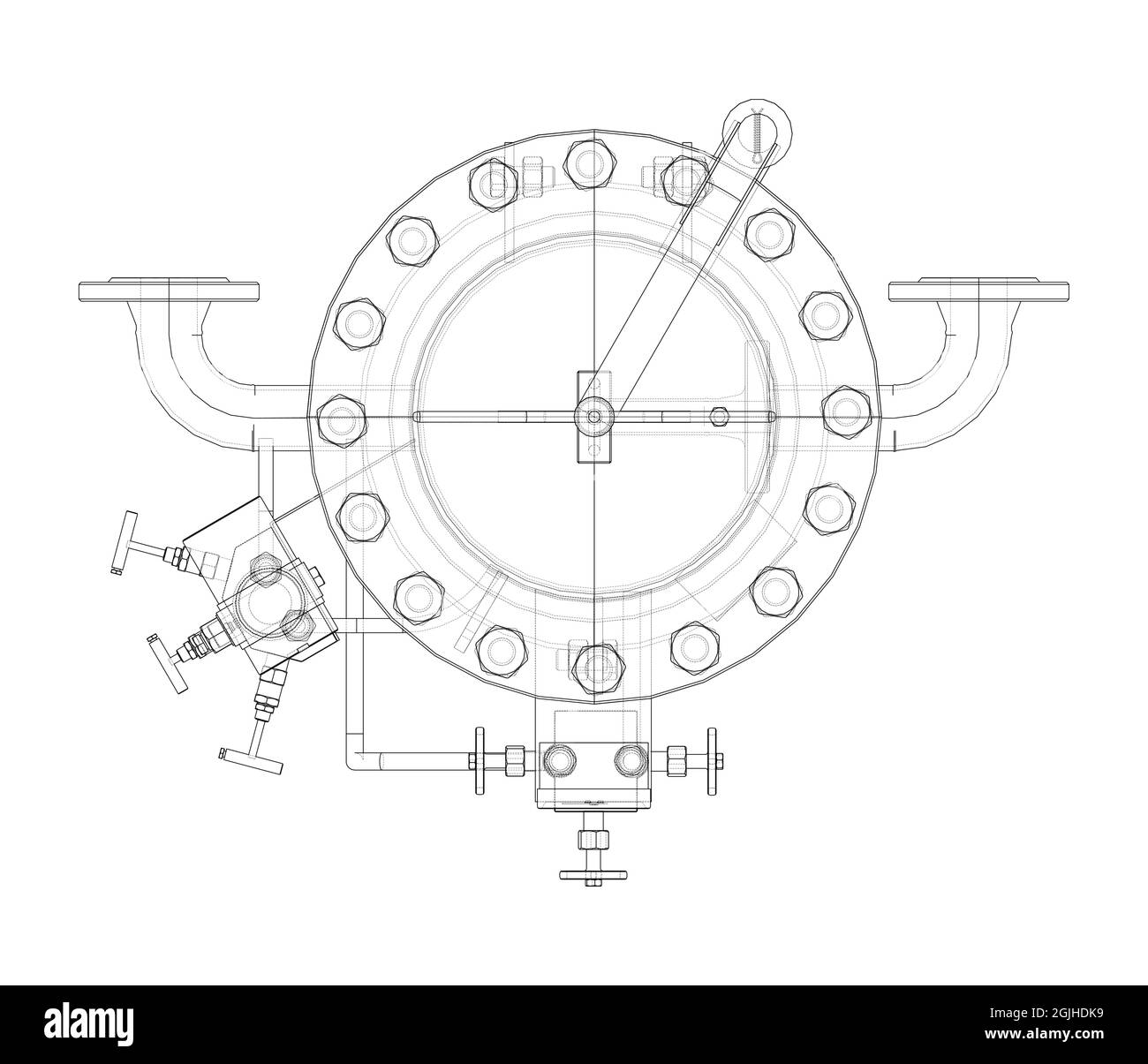 Industrial air filter with taps and pressure gauge Stock Vector Image ...