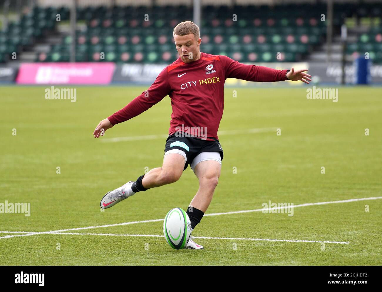 File photo dated 20-06-2021 of Saracens' Tom Whiteley warms up before ...