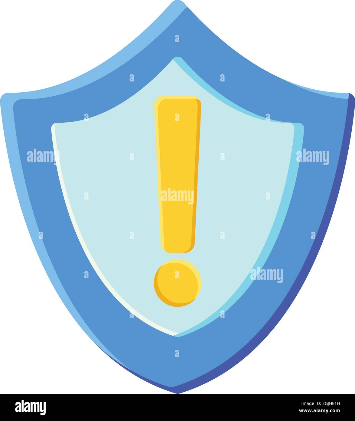 warning shield icon on white background Stock Vector Image & Art - Alamy