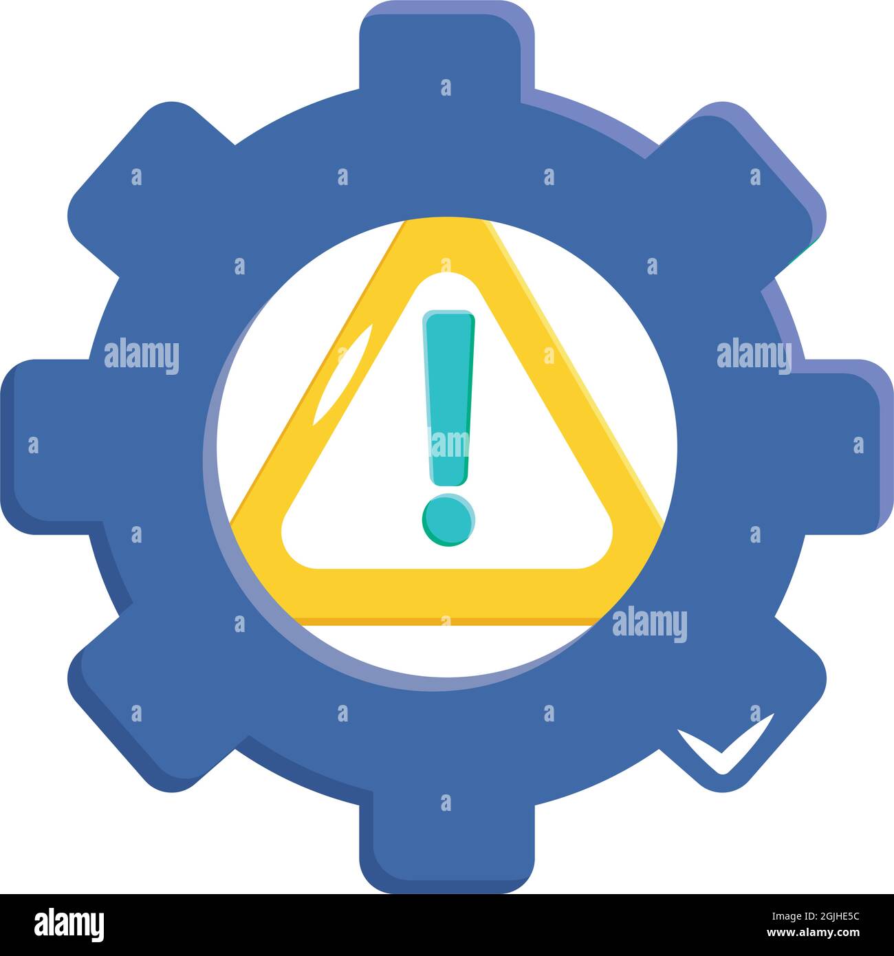 gear with warning sign icon Stock Vector Image & Art - Alamy