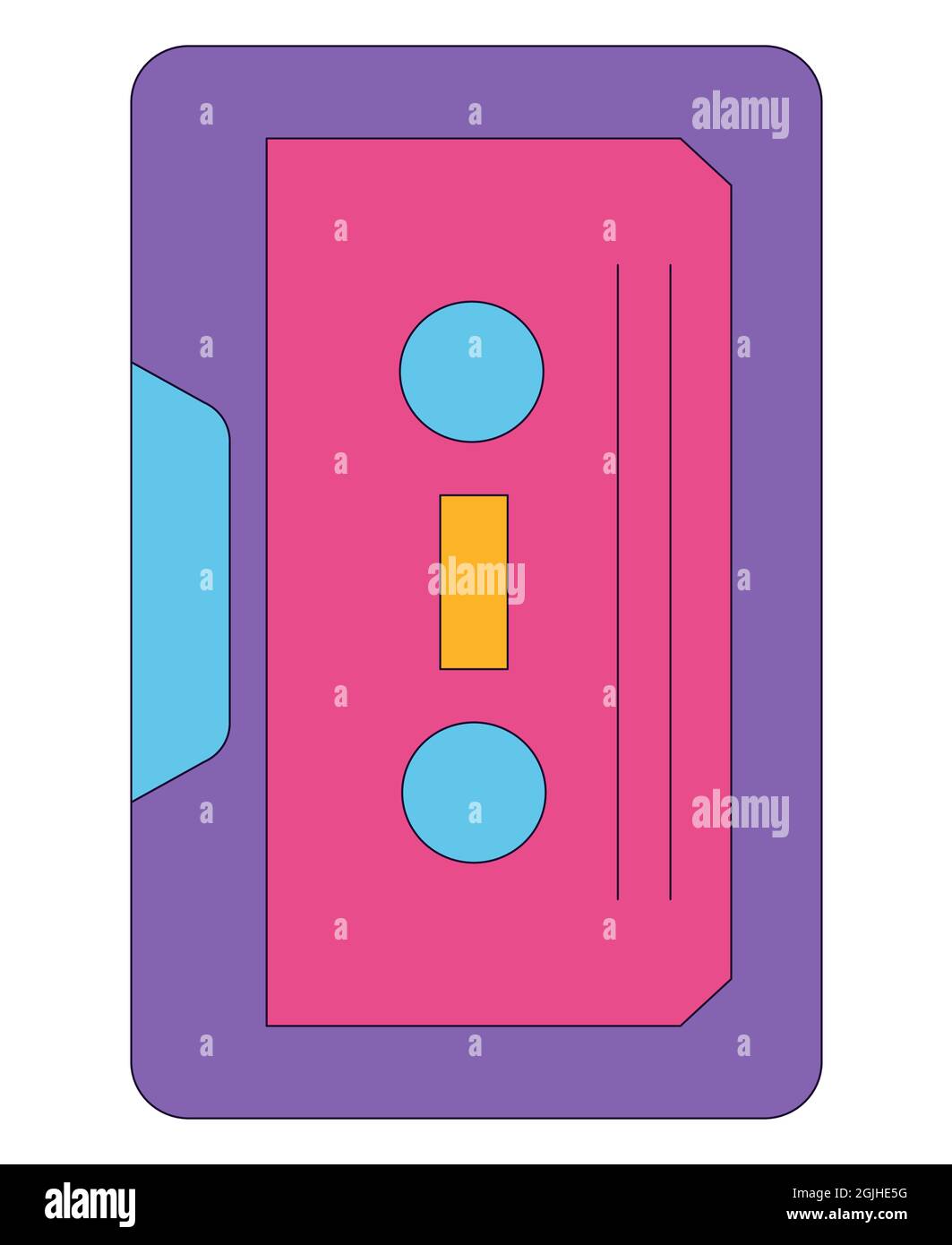 Flat icon of purple icon in 90s retro style isolated on a white ...