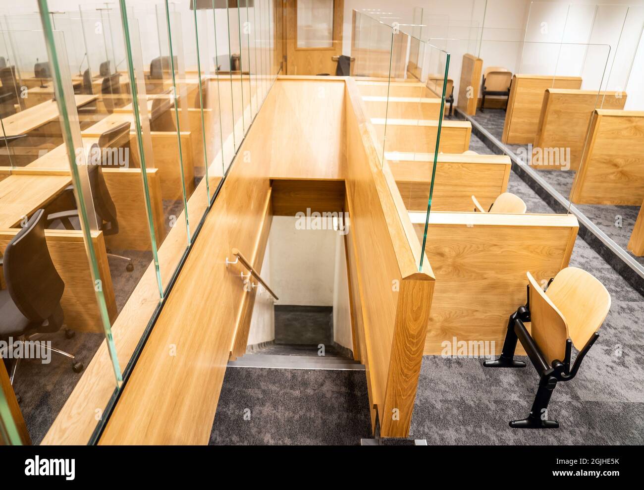 Stairs that lead from the cells to the dock in the first super court ...