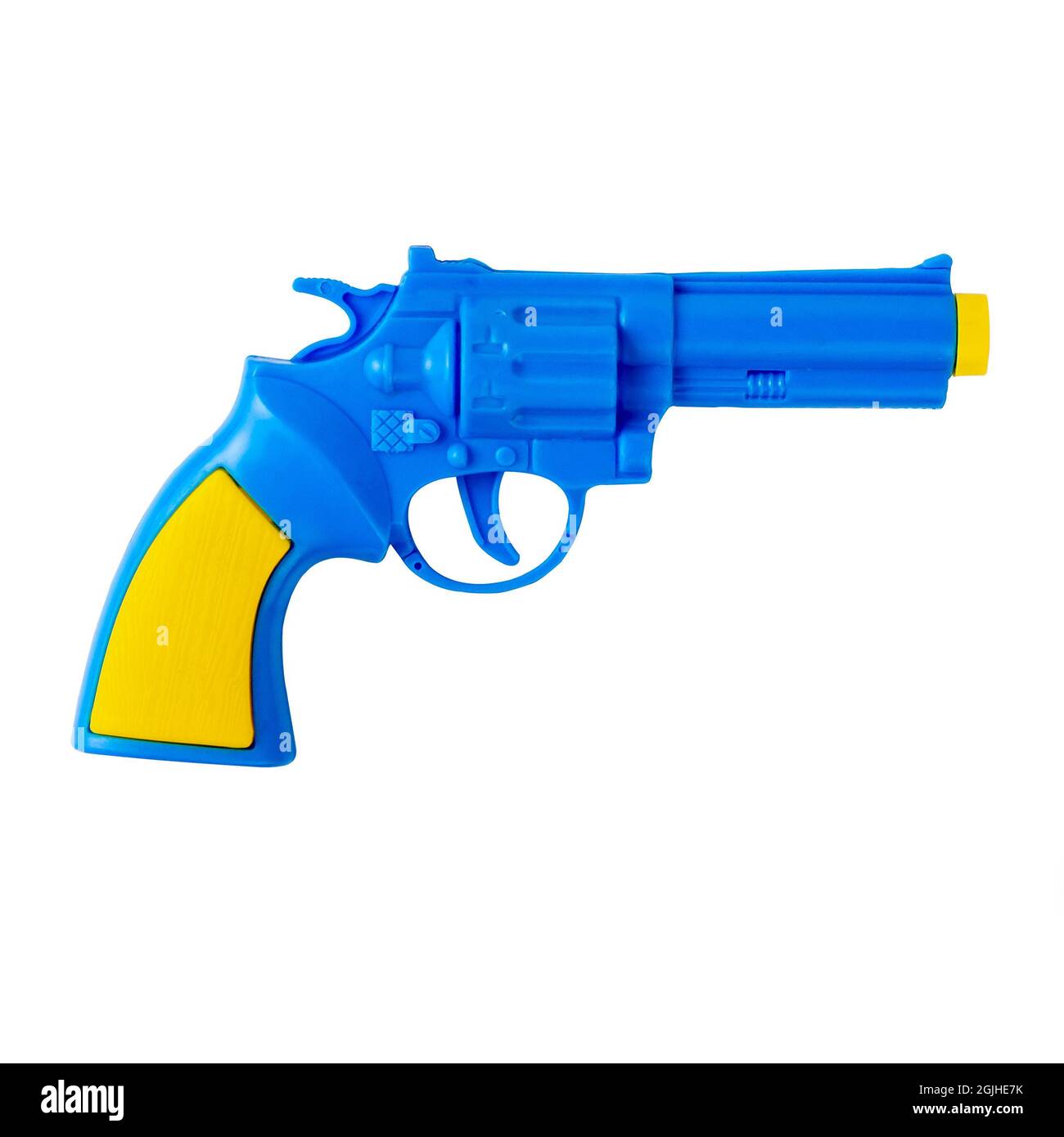 Blue pistol. Pistol toy. Children's pistol on a white background ...
