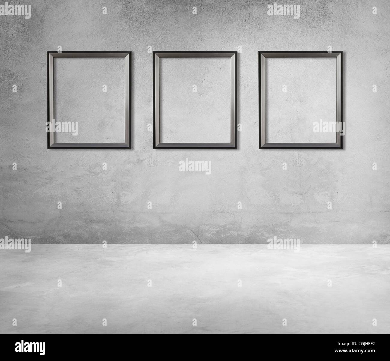 Three frame poster on wall, Grunge Concrete Material Background Texture ...
