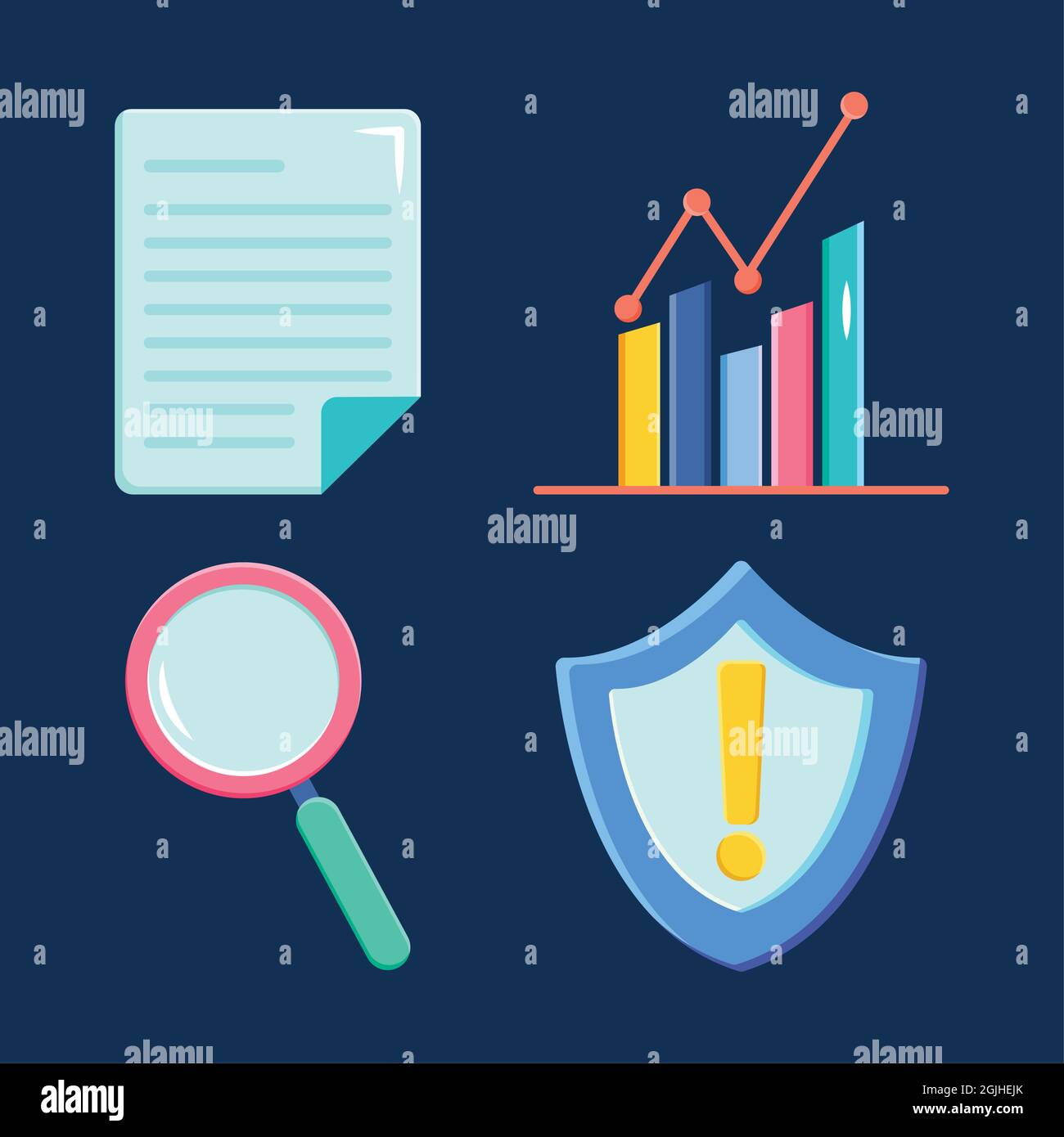 management icon set on blue background Stock Vector Image & Art - Alamy