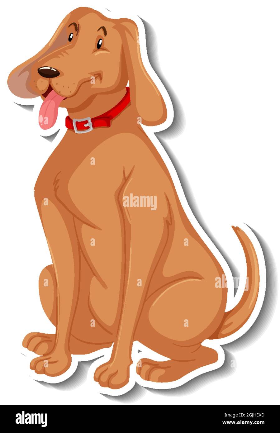 A sticker template of dog cartoon character illustration Stock Vector ...