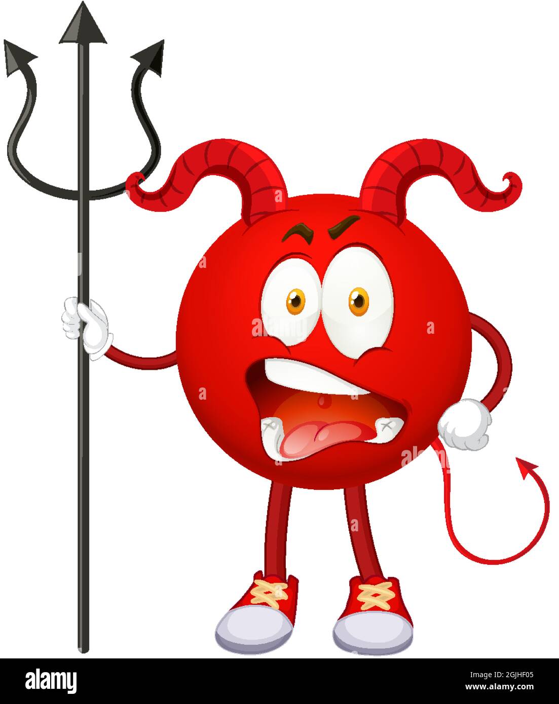 A red devil cartoon character with facial expression illustration Stock ...