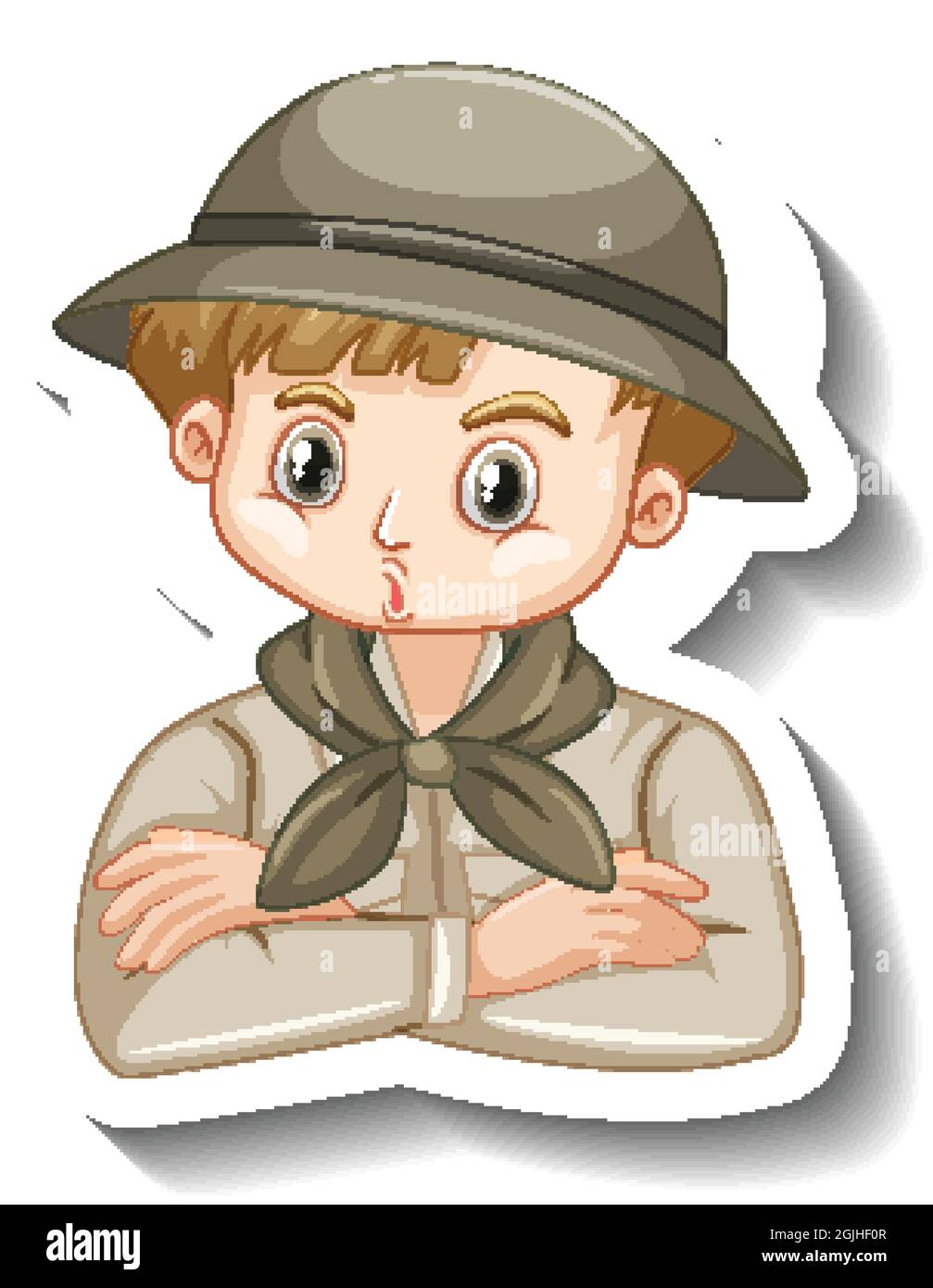 A sticker template of boy cartoon character illustration Stock Vector ...
