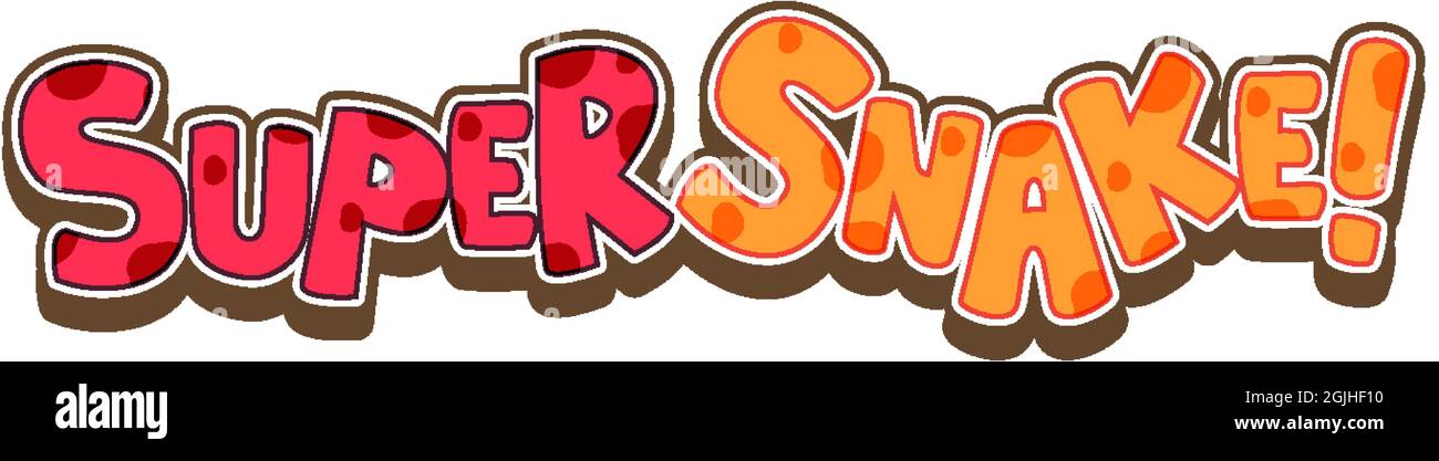 Font sticker design with Super Snake word illustration Stock Vector ...