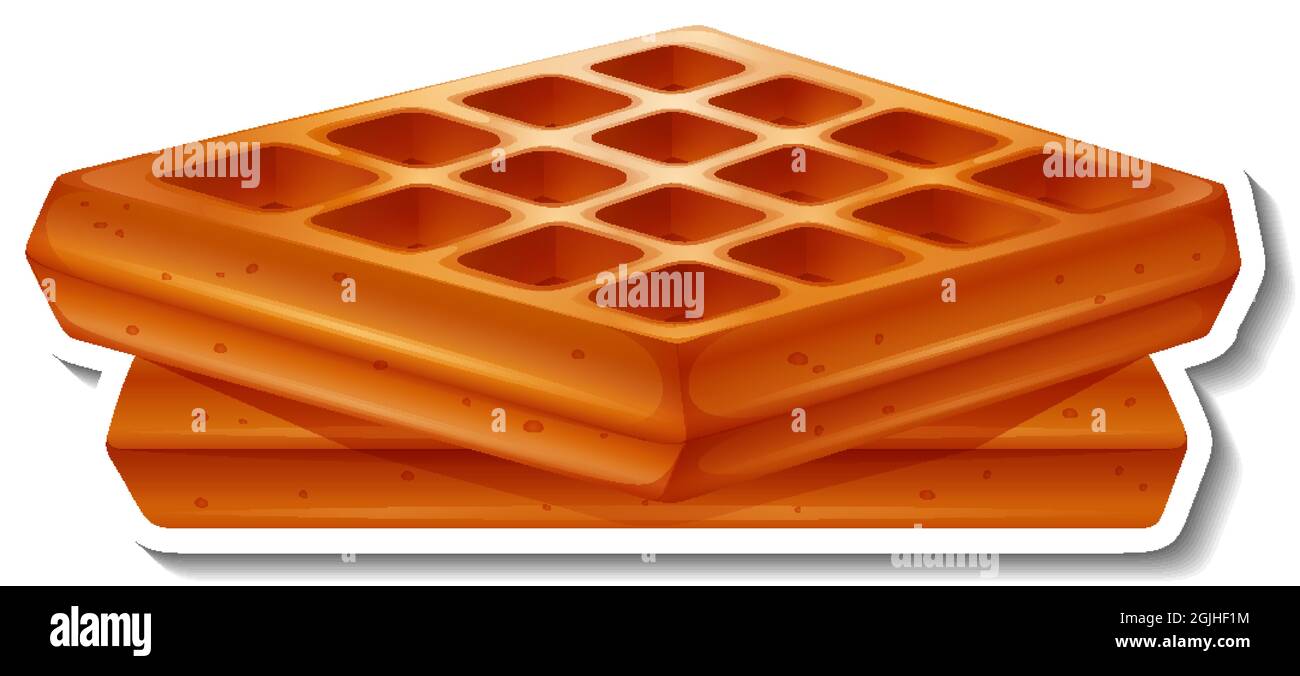 Square waffle sticker on white background illustration Stock Vector ...