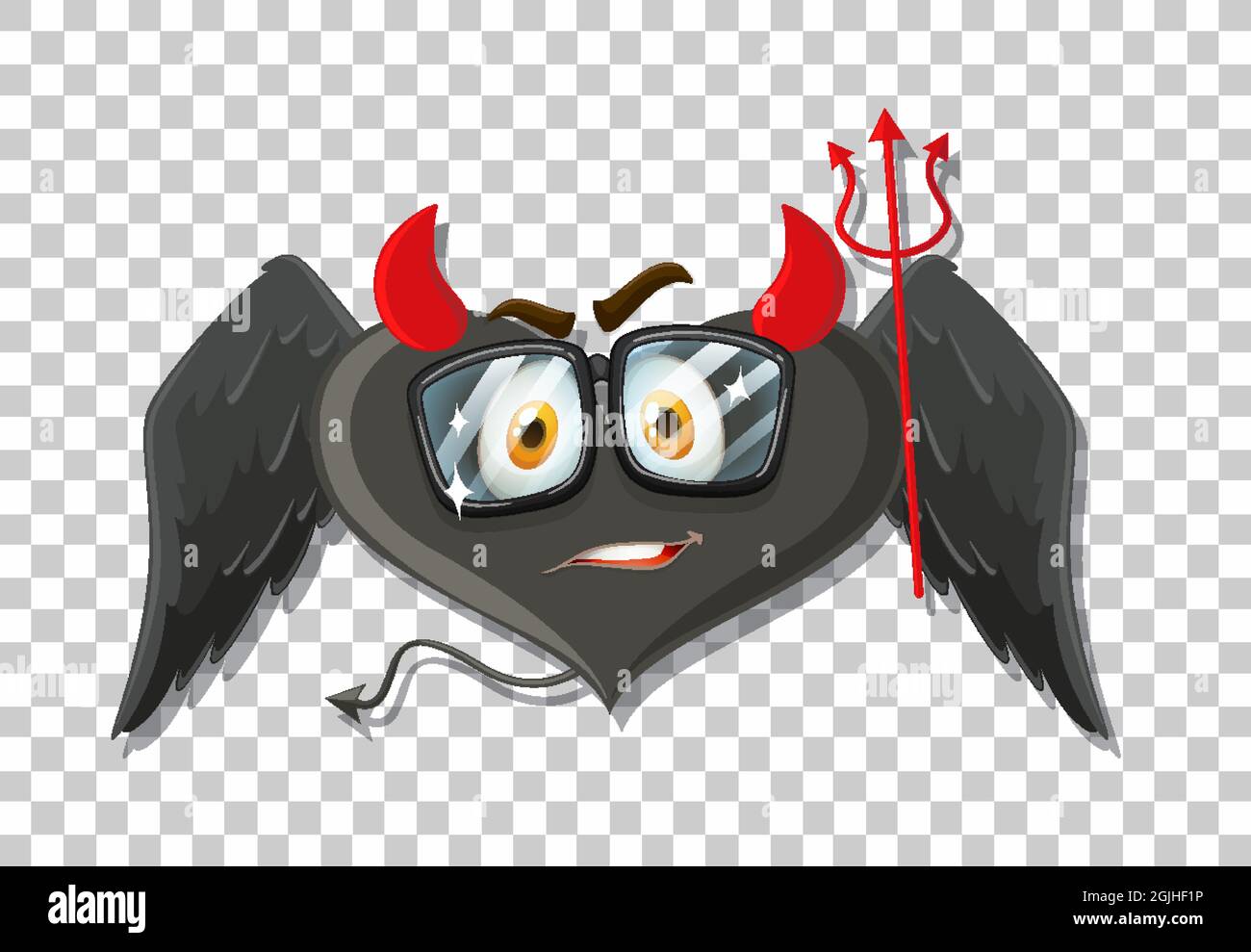 Heart shape devil with facial expression illustration Stock Vector ...
