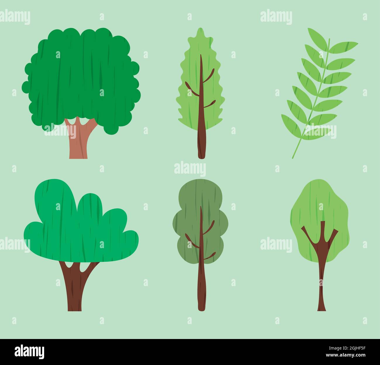 trees icon set on green background Stock Vector Image & Art - Alamy