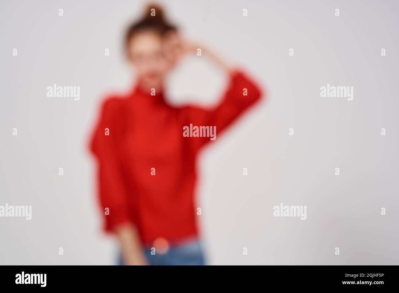 beautiful woman posing fashion light background Stock Photo - Alamy