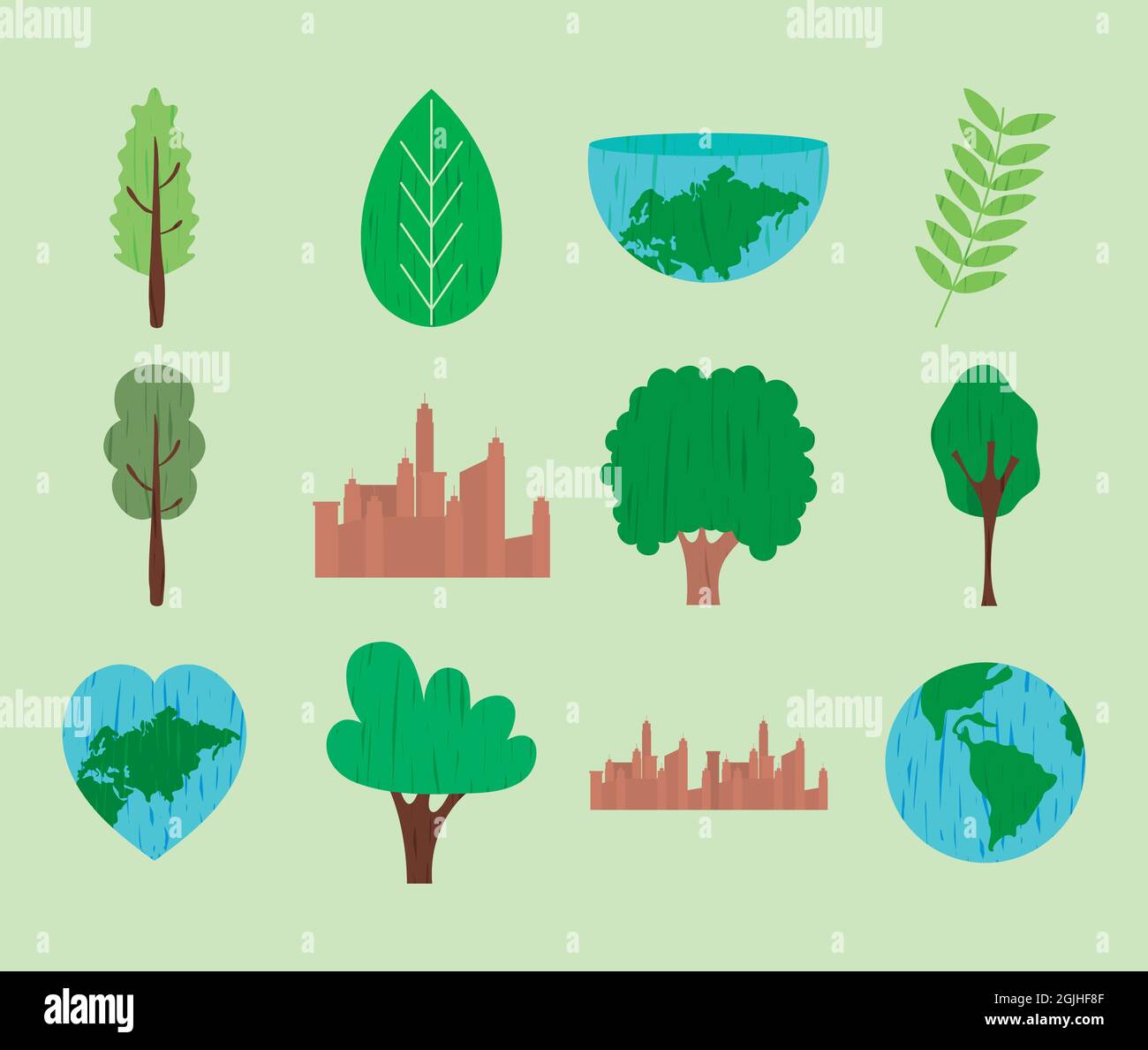 city and nature icon set Stock Vector Image & Art - Alamy
