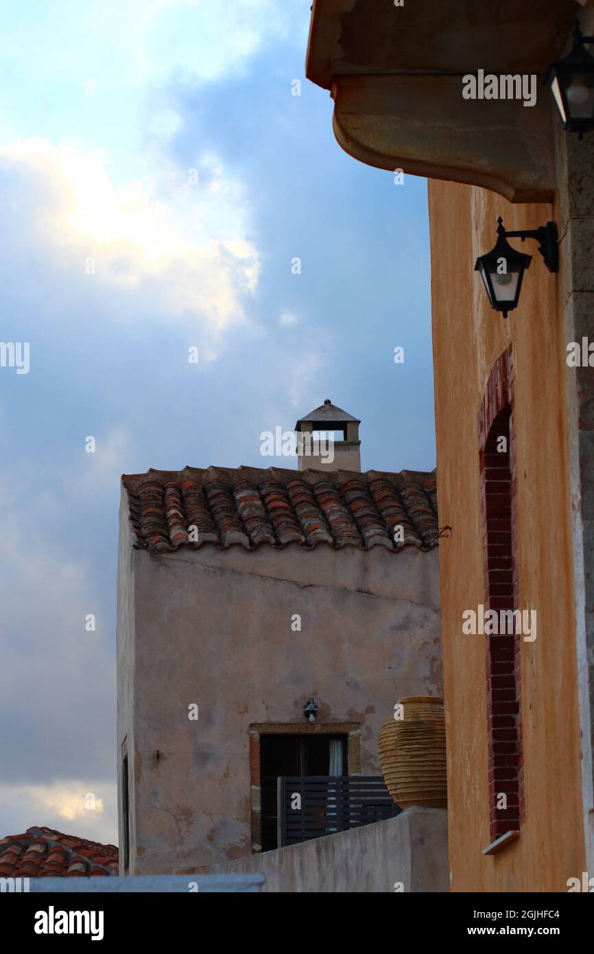 Colourful Greek Rooftops Stock Photo - Alamy