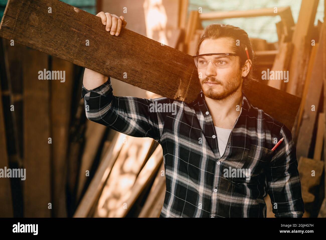 Carpenter male worker hard working. man professional high skill people ...