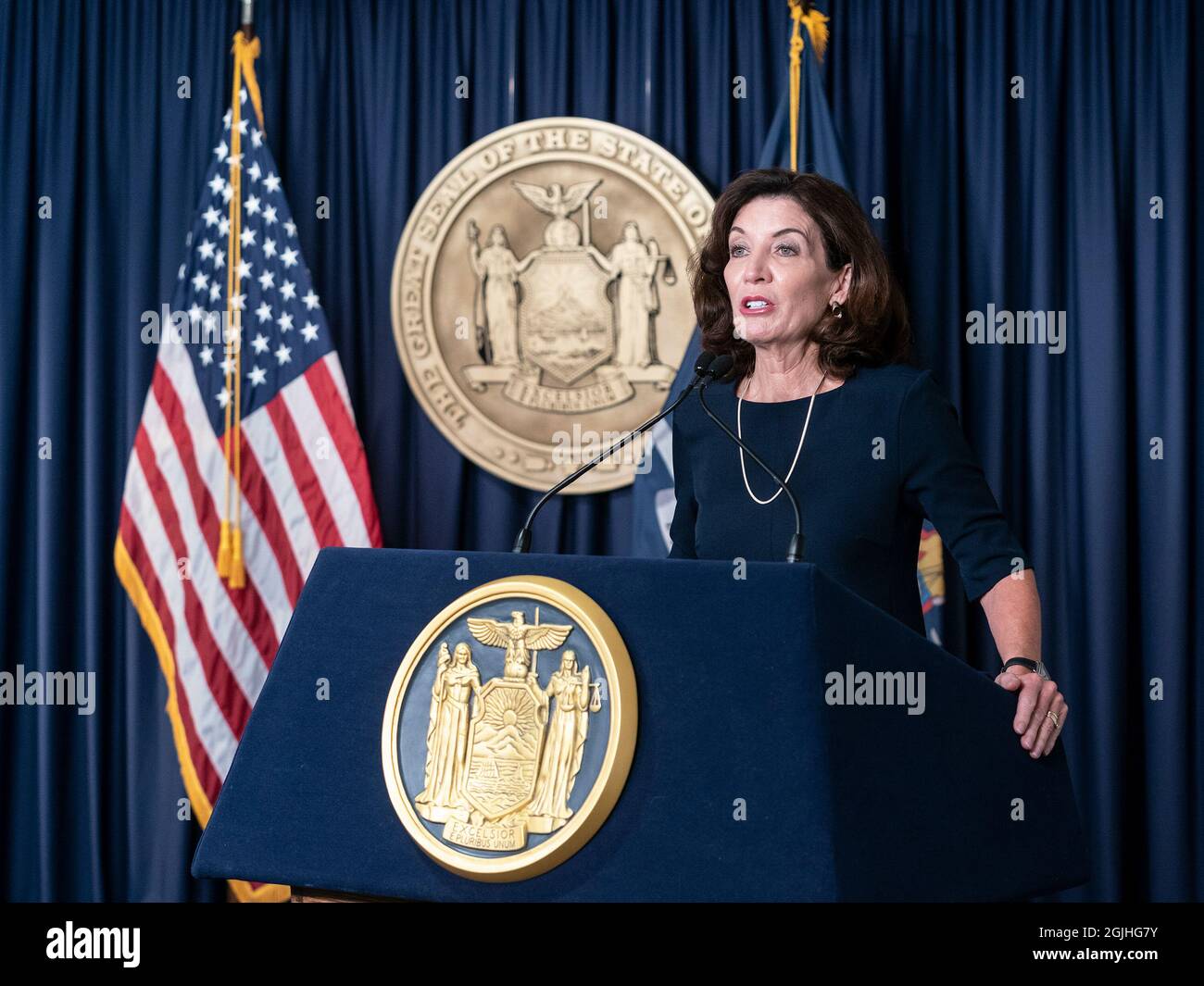 New York, United States. 09th Sep, 2021. Governor Kathy Hochul speaks ...