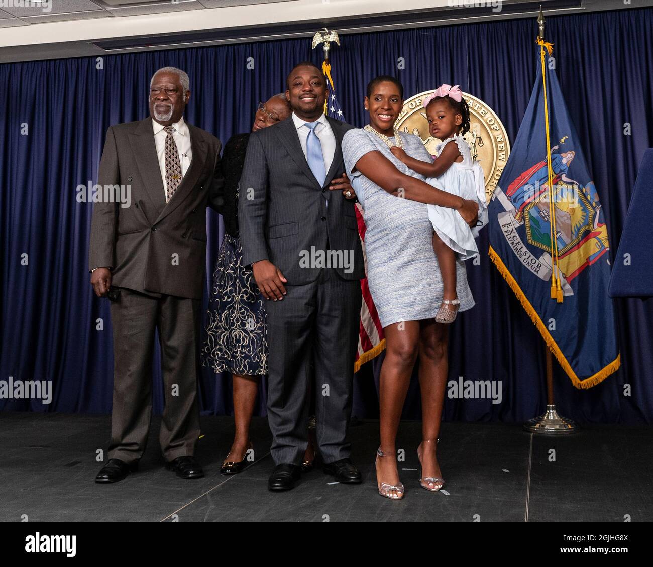 New York, United States. 09th Sep, 2021. Brian Benjamin, his parents ...